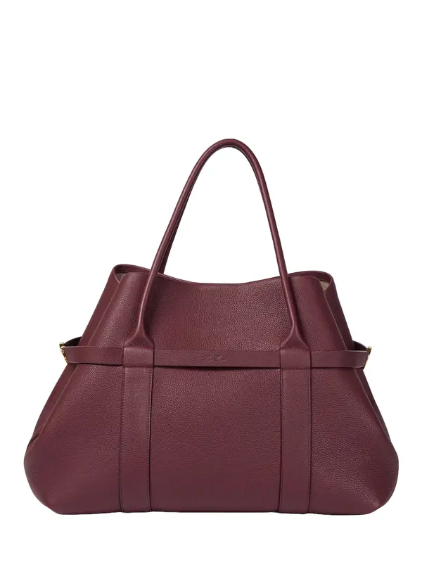 Loro Piana Ghiera Large Leather Tote Bag - Burgundy