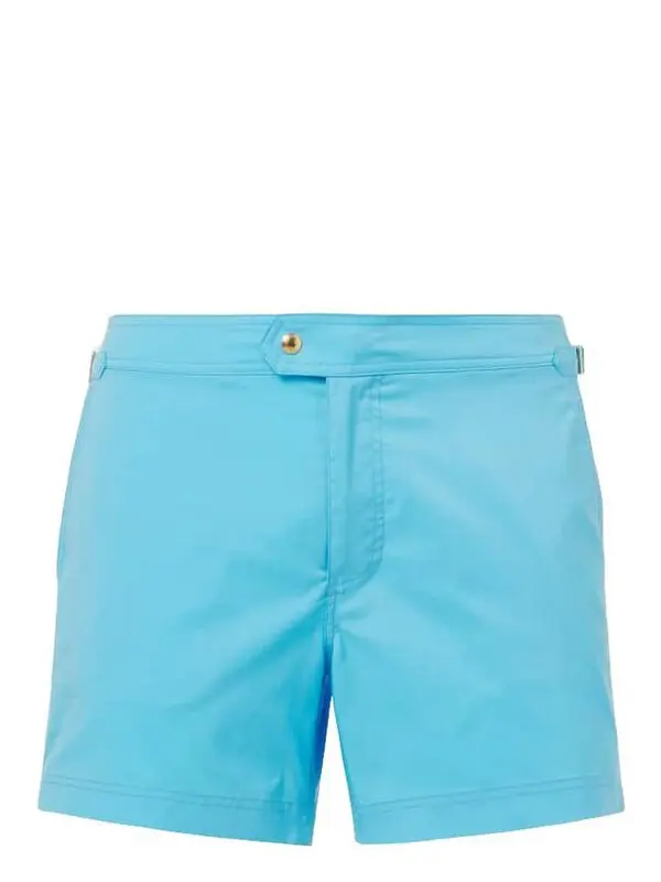 TOM FORD Technical Poplin Swim Shorts - Blue