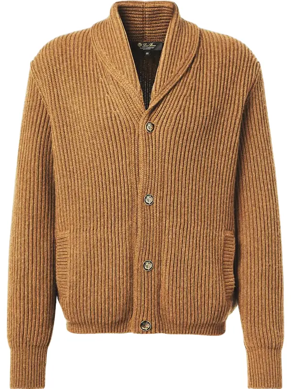 Loro Piana Fobello Ribbed-knit Cashmere Cardigan - Brown