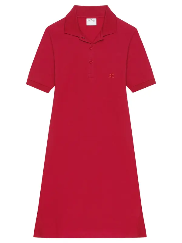 COURREGES Polo-collar Mini Dress - Red
