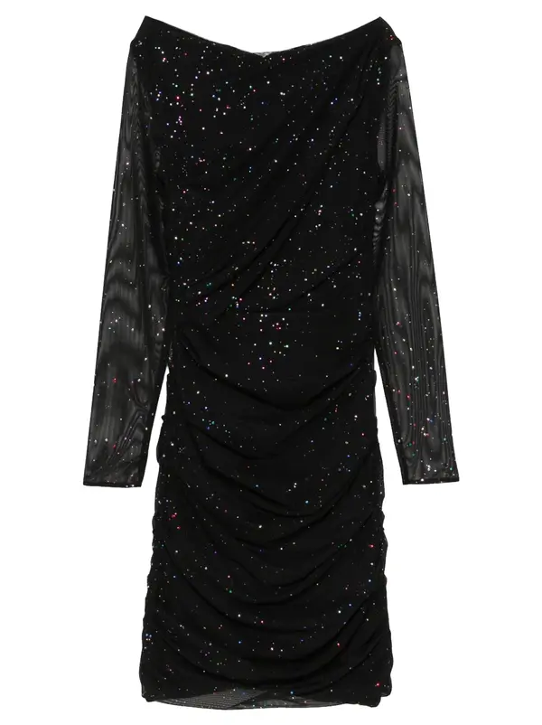 Talbot Runhof Glitter-detailed Mini Dress - Black