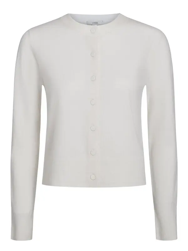 Vince Tipped Half-moon Cardigan - Off Whiteoptic White