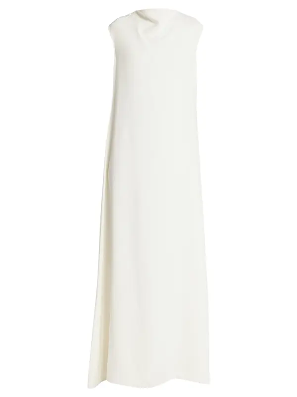 THE ROW Loic High-neck Sleeveless Silk Gown - Off White