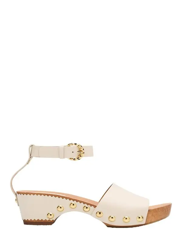 Ulla Johnson Esti Leather Clog Sandals - Natural