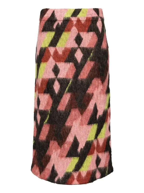 Maison Kitsuné Graphic Print A-line Skirt - Pink