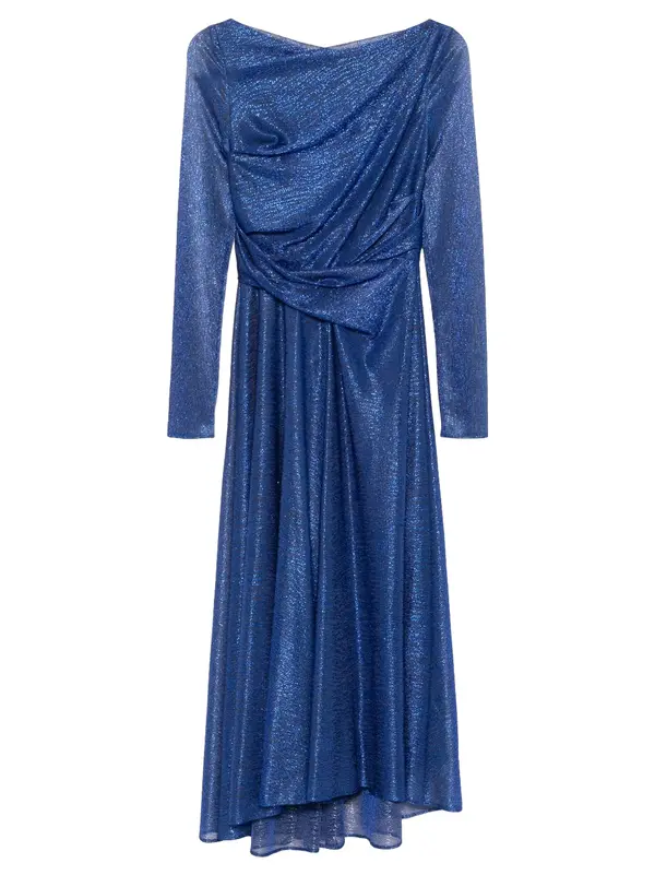 Talbot Runhof Gathered Midi Dress - Blue
