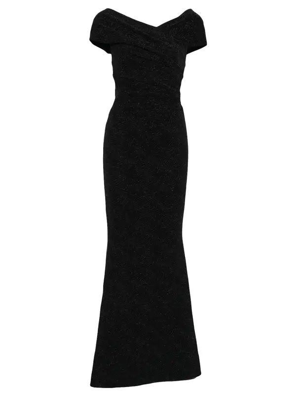 Talbot Runhof Metallic Maxi Dress - Black