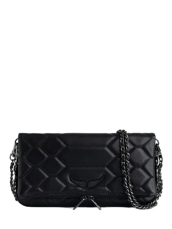 Zadig&Voltaire Rock Quilted Leather Clutch - Black
