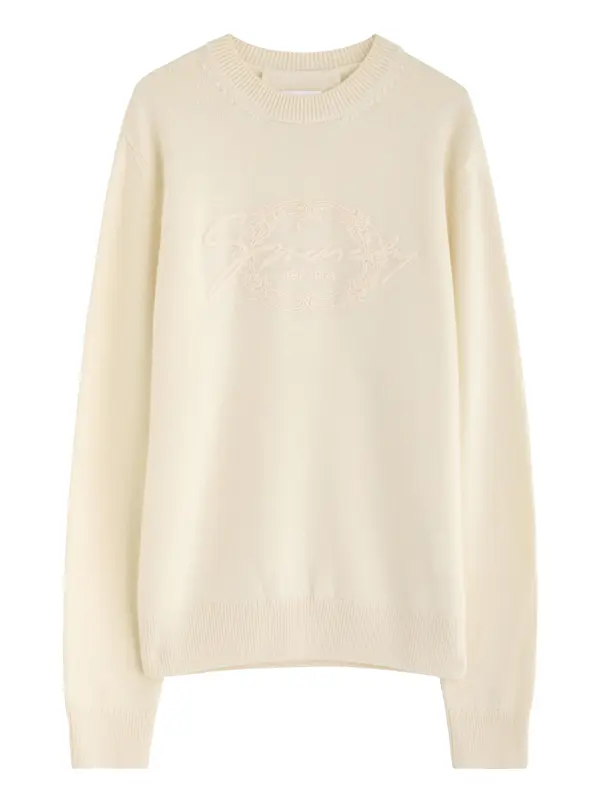Givenchy Logo-embroidered Wool Jumper - Cream