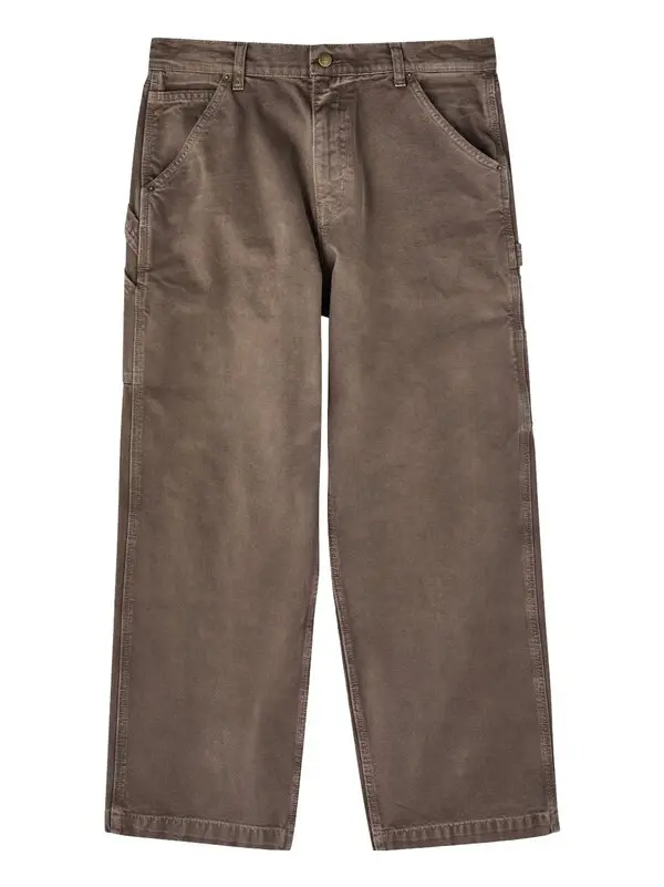 CHERRY LOS ANGELES Distressed Straight-leg Canvas Jeans - Brown