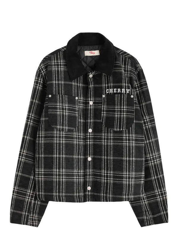 CHERRY LOS ANGELES Checked-jacquard Chenille Jacket - Black