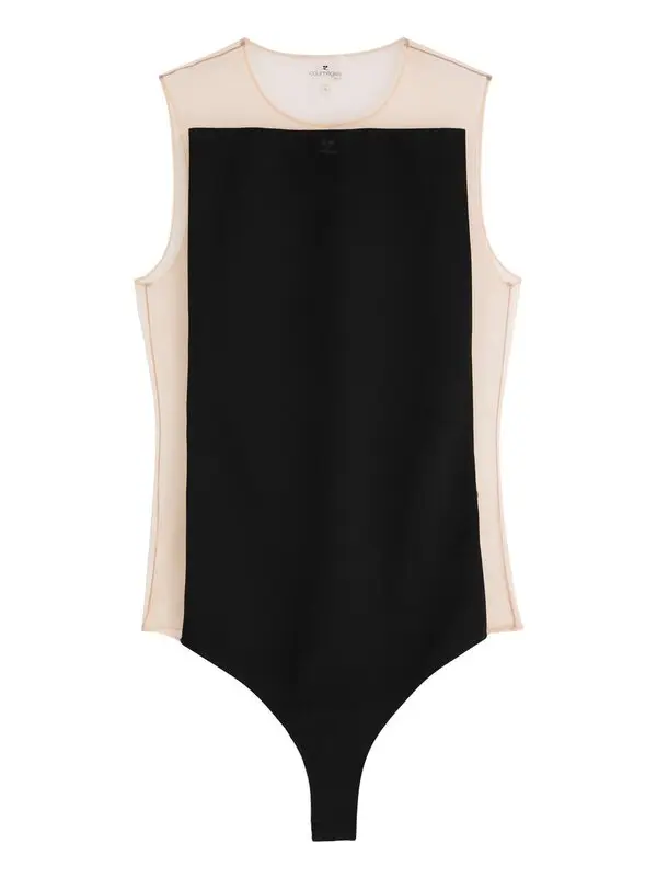 COURREGES Illusion Panelled Bodysuit - Black