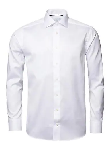 Eton Cutaway-collar Single-cuff Contemporary-fit Cotton-twill Shirt - White