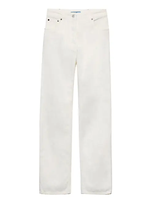 Prada Five-pocket High-rise Straight-leg Denim Jeans - White
