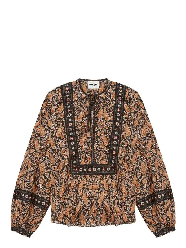 MARANT ETOILE Gayle Printed Blouse - Black