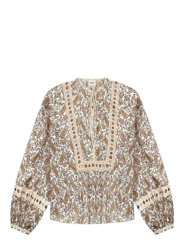 MARANT ETOILE Gayle Printed Blouse - Ecru