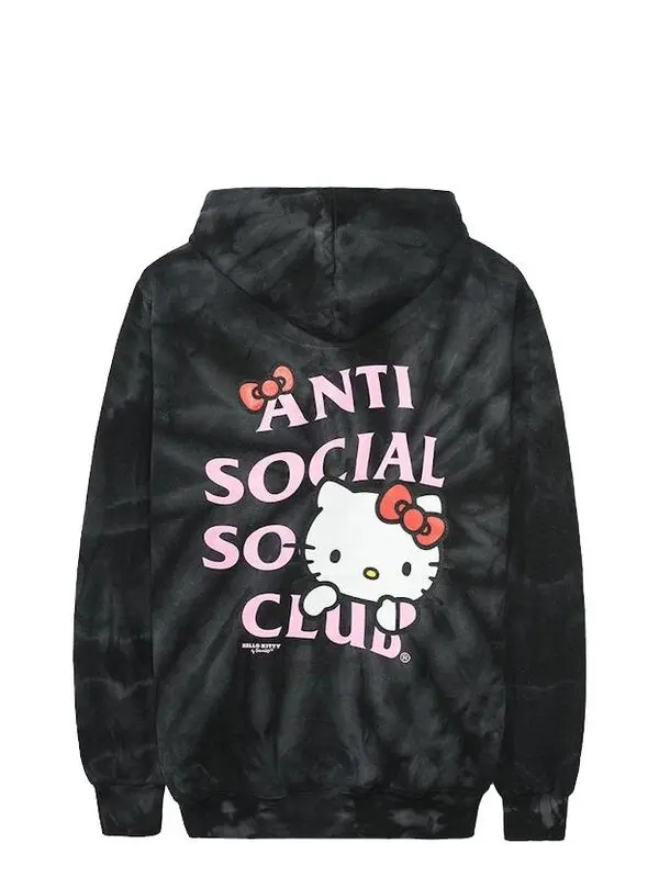 ANTI SOCIAL SOCIAL CLUB X Hello Kitty Fw19 Hoodie - Black Tie Dye