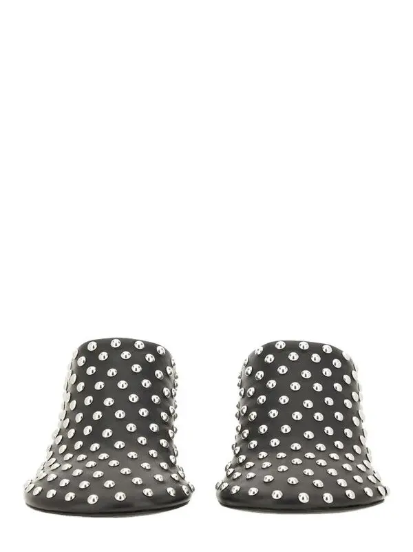 JIL SANDER Studded Leather Sabot - Black
