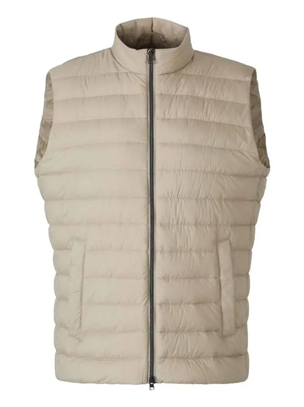 Herno Quilted Zip-up Vest - Brown