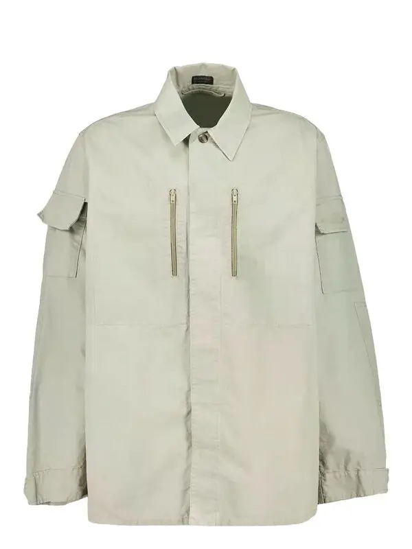Balenciaga Zip-up Shirt Jacket - Neutrals