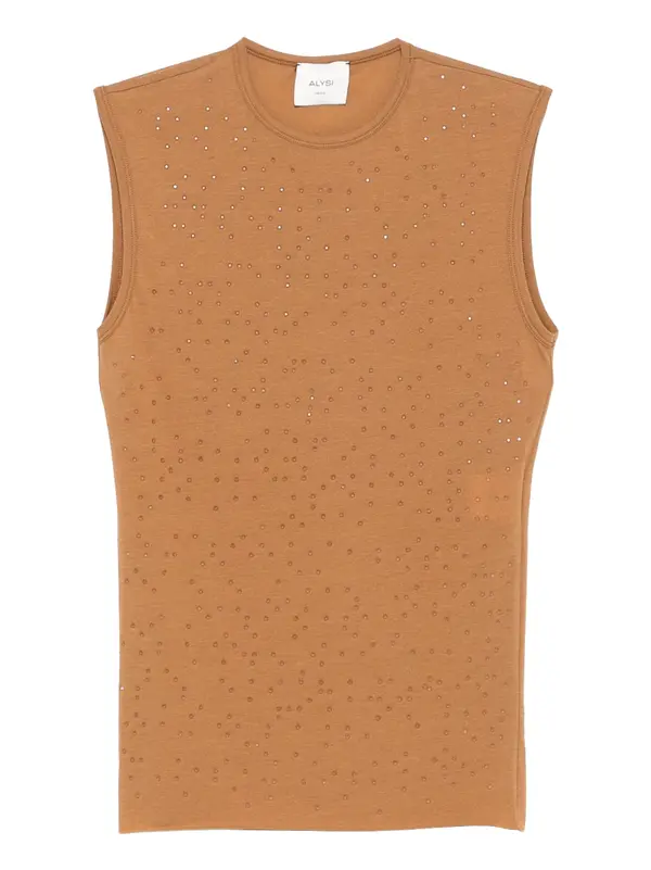 ALYSI Crepe Tank Top - Brown