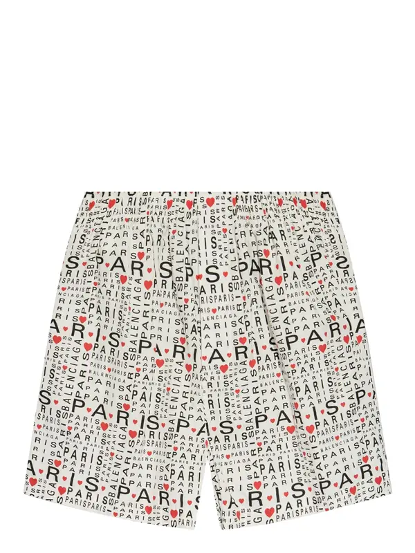 Balenciaga Print Shorts - White