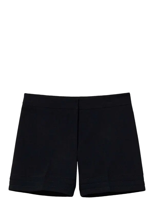 TWINSET Embroidered Straight-leg Shorts - Blue
