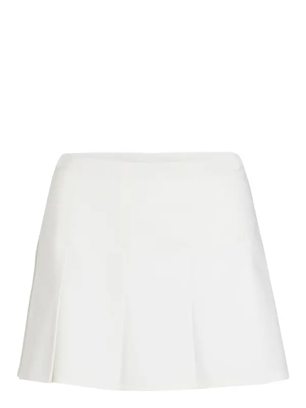 Patou Pleated Gabardine Mini Skirt - White