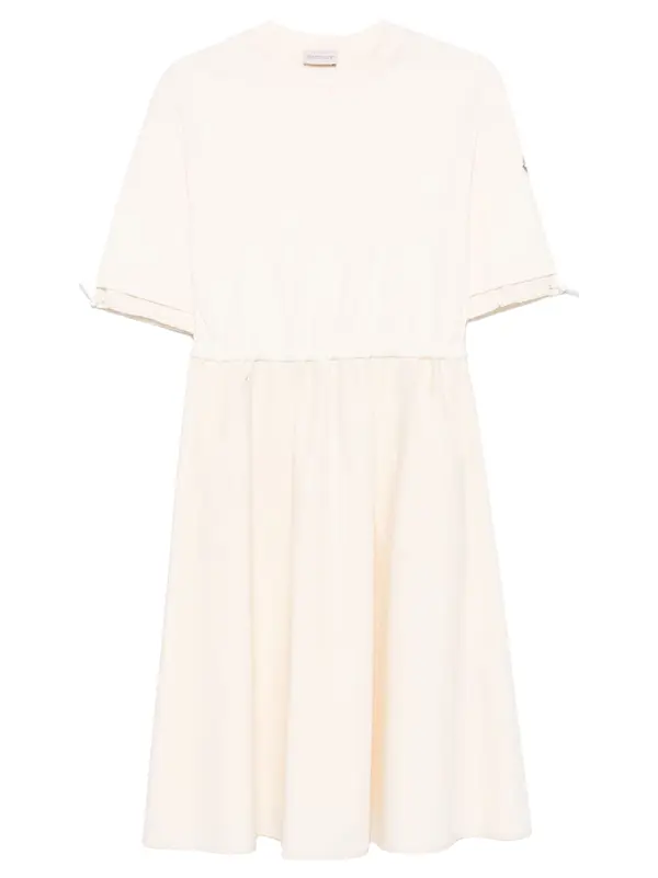 Moncler Cotton Midi Dress - Neutrals