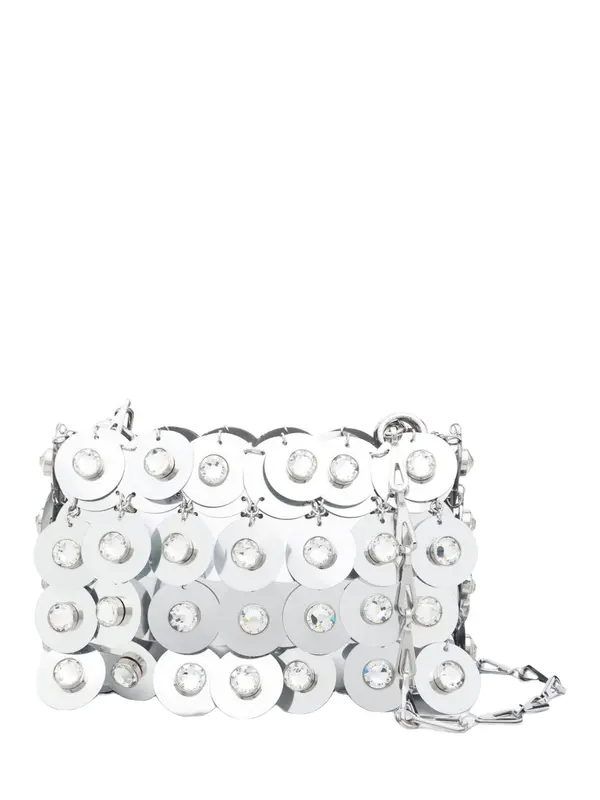 Rabanne Sequined Mini Bag - Silver