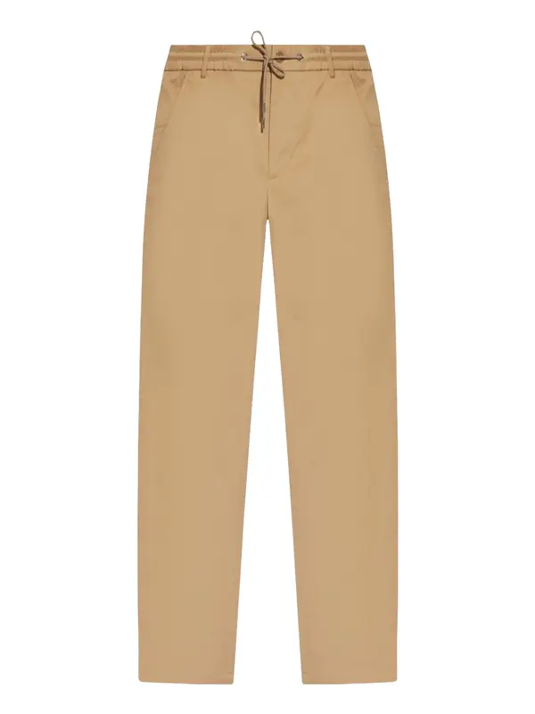 Moncler Cotton Gabardine Chinos - Brown