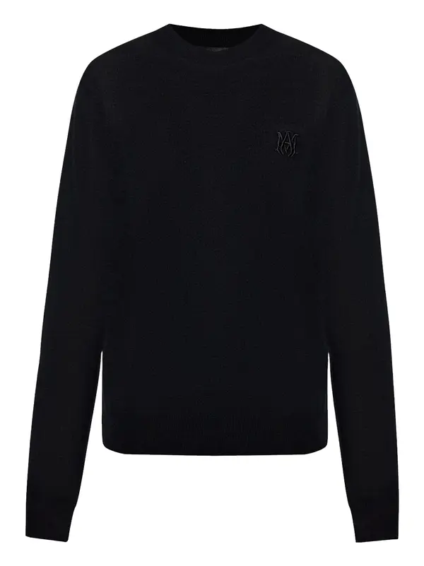 Amiri Logo-embroidered Cashmere Sweater - Black