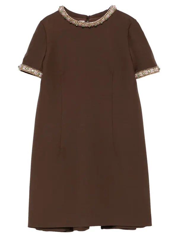 Valentino Garavani Crepe Mini Dress - Brown