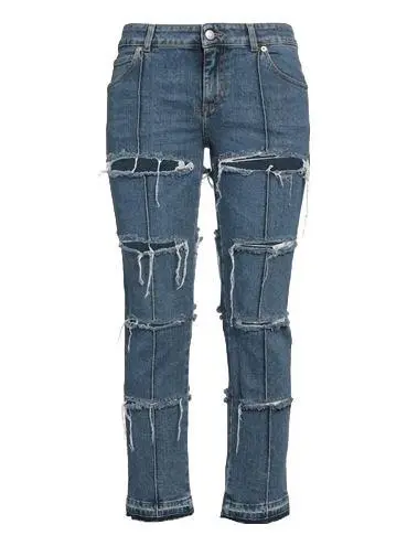 Alexander McQueen Skinny Jeans With Distressed Detail - Blue