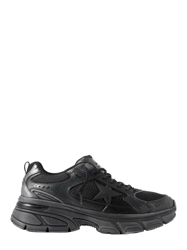 Golden Goose Lightstar Leather And Mesh Sneakers - Black