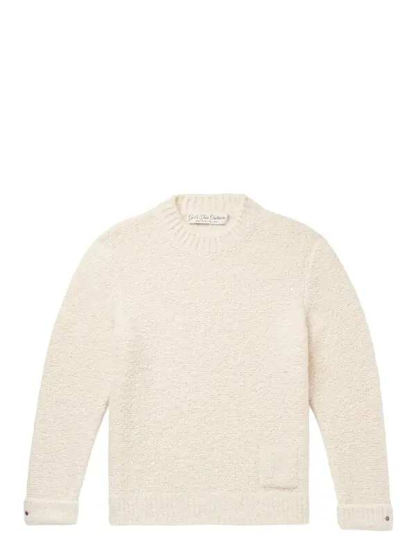 GOD'S TRUE CASHMERE Cloud Embellished Cashmere-blend Bouclé Sweater - Neutrals