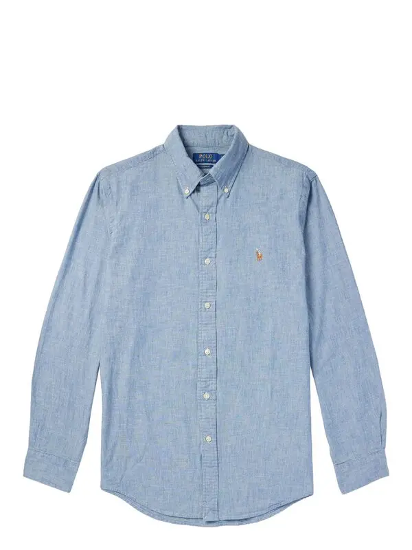 Polo Ralph Lauren Button-down Collar Cotton-chambray Shirt - Blue