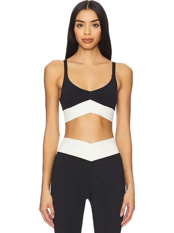 L*Space Unmatched Sports Bra In Black,white - Black & Cream