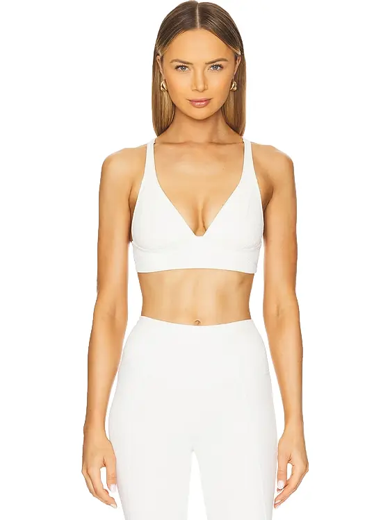 GIGI C Marissa Sports Bra Top In White - Ivory