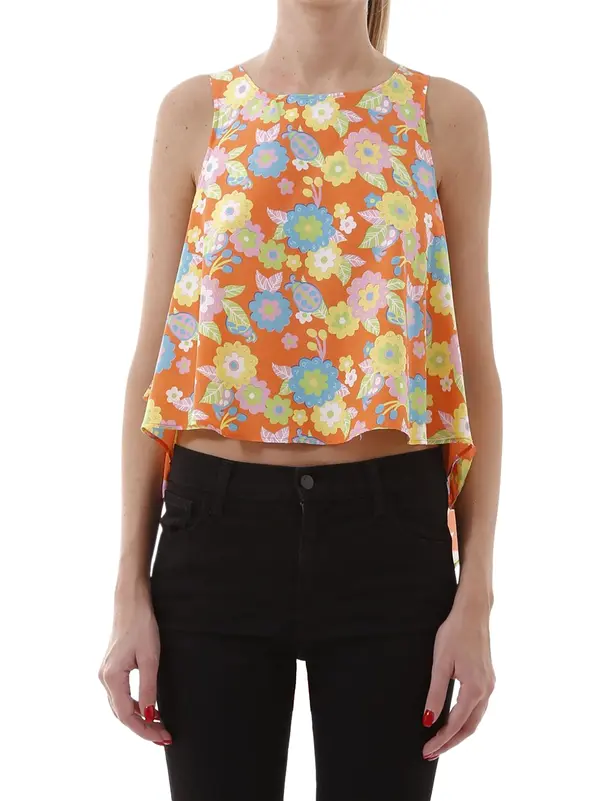 Jeremy Scott Floral-print Top - Orange