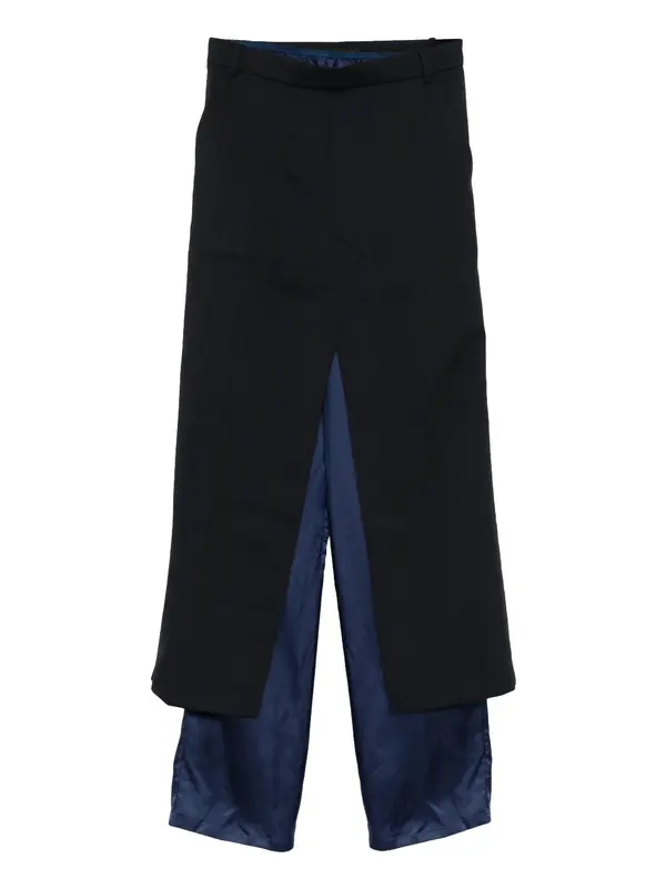 PUSHBUTTON Layered Slip Pants - Black