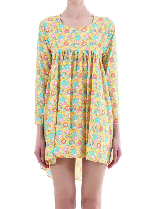 Jeremy Scott Floral-print Mini Dress - Yellow