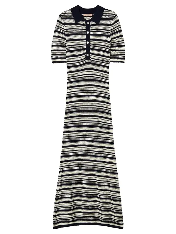 TWINSET Striped Knitted Dress - White