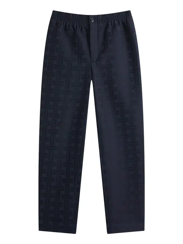 Kenzo Weave Tapered Leg Trousers - Blue Black