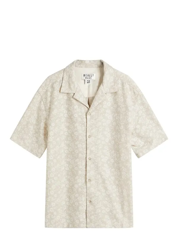 MERELY MADE Floral Cut Work Shirt - Pearl Ivory
