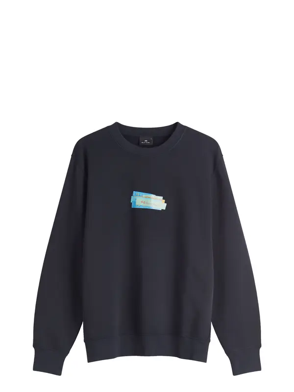 Paul Smith Ps Label Print Sweatshirt - Blue