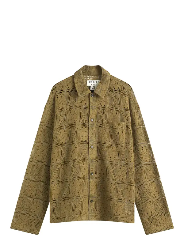 MERELY MADE Knit Flower Overshirt - Khaki