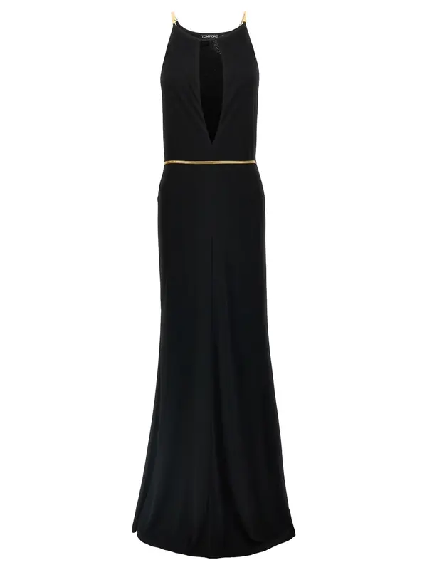 TOM FORD Herringbone-chain Gown - Black
