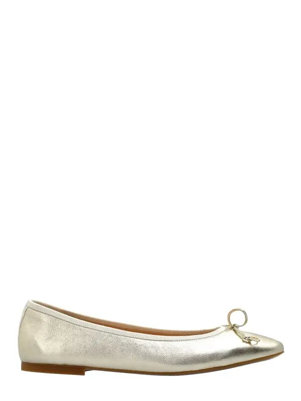 ODISSI Leather Ballet Flats - Gold