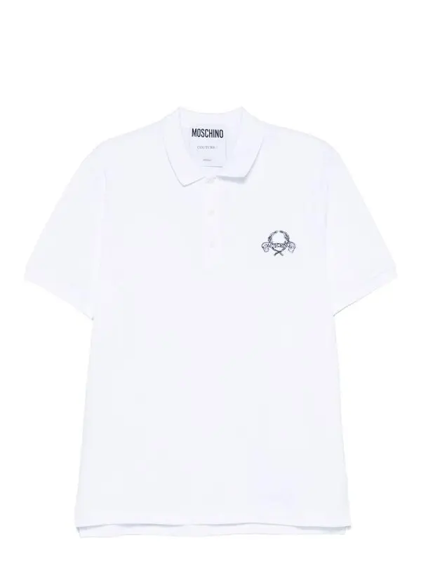 Moschino Logo-embroidered Polo Shirt - White